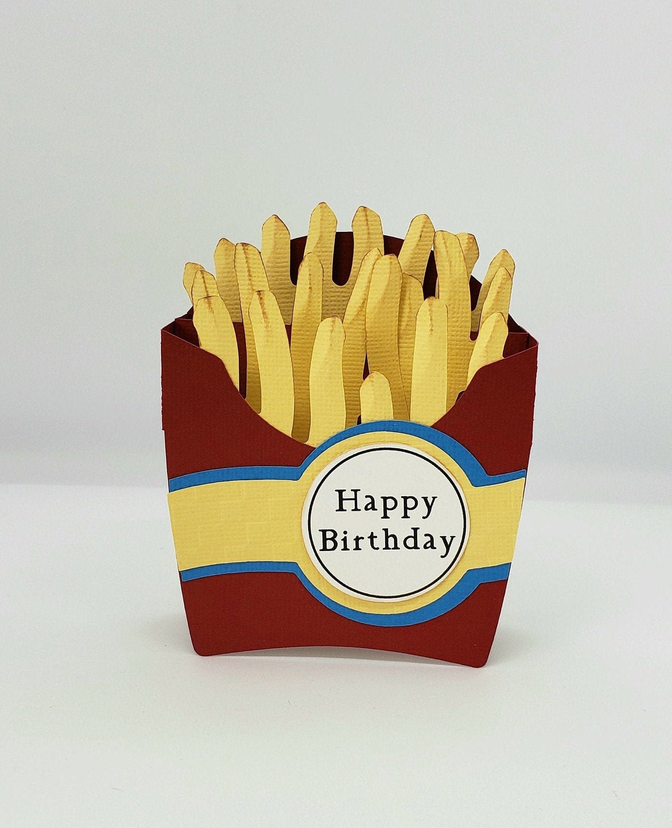 Side of Fries Box Card French Fry Card Birthday Card Thank - Etsy