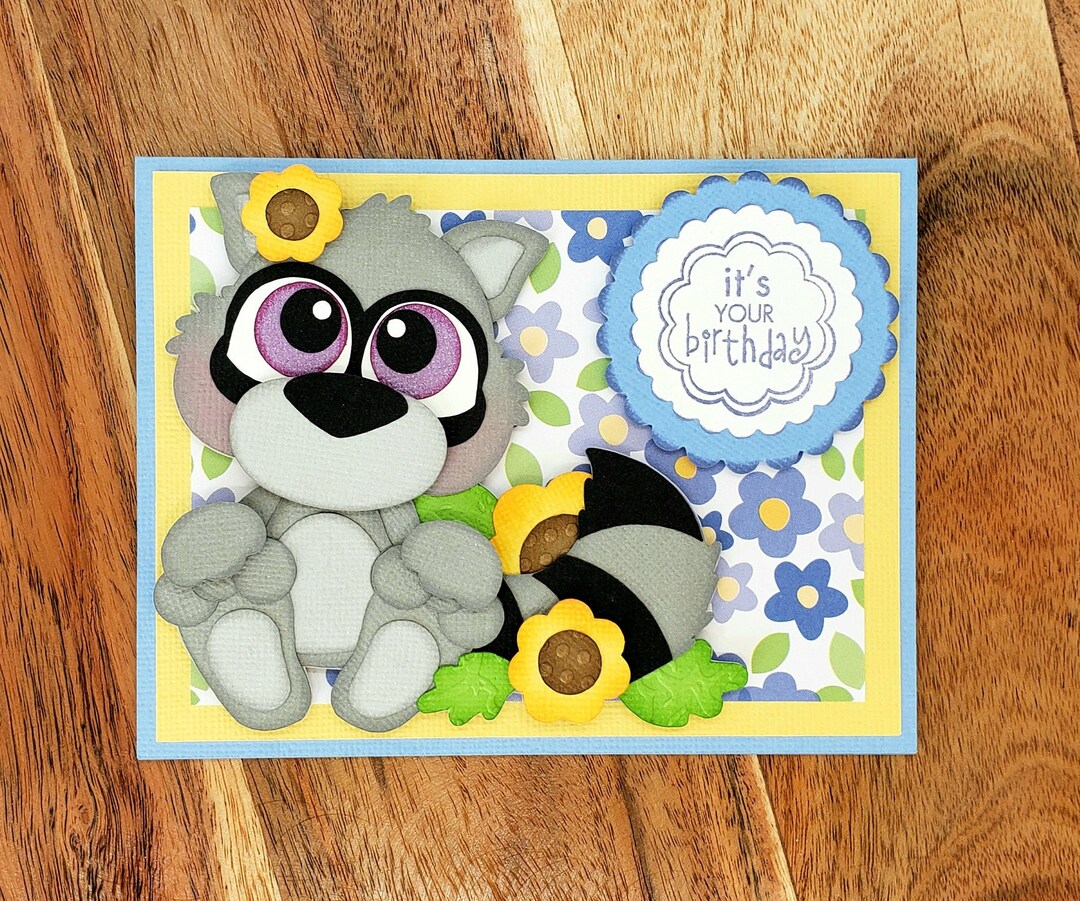Raccoon Birthday Card - Etsy