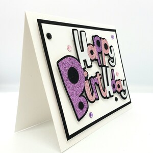 Happy Birthday Glitter Card - Etsy
