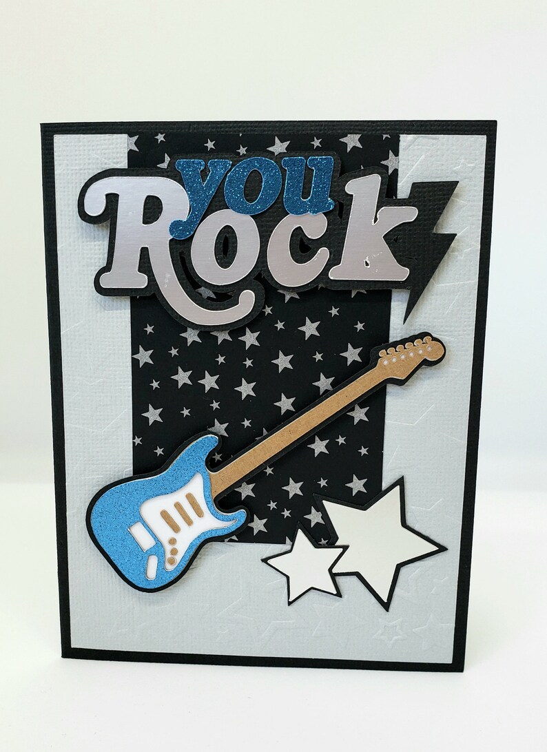 You Rock Guitar Card Birthday Card Thank You Card All - Etsy