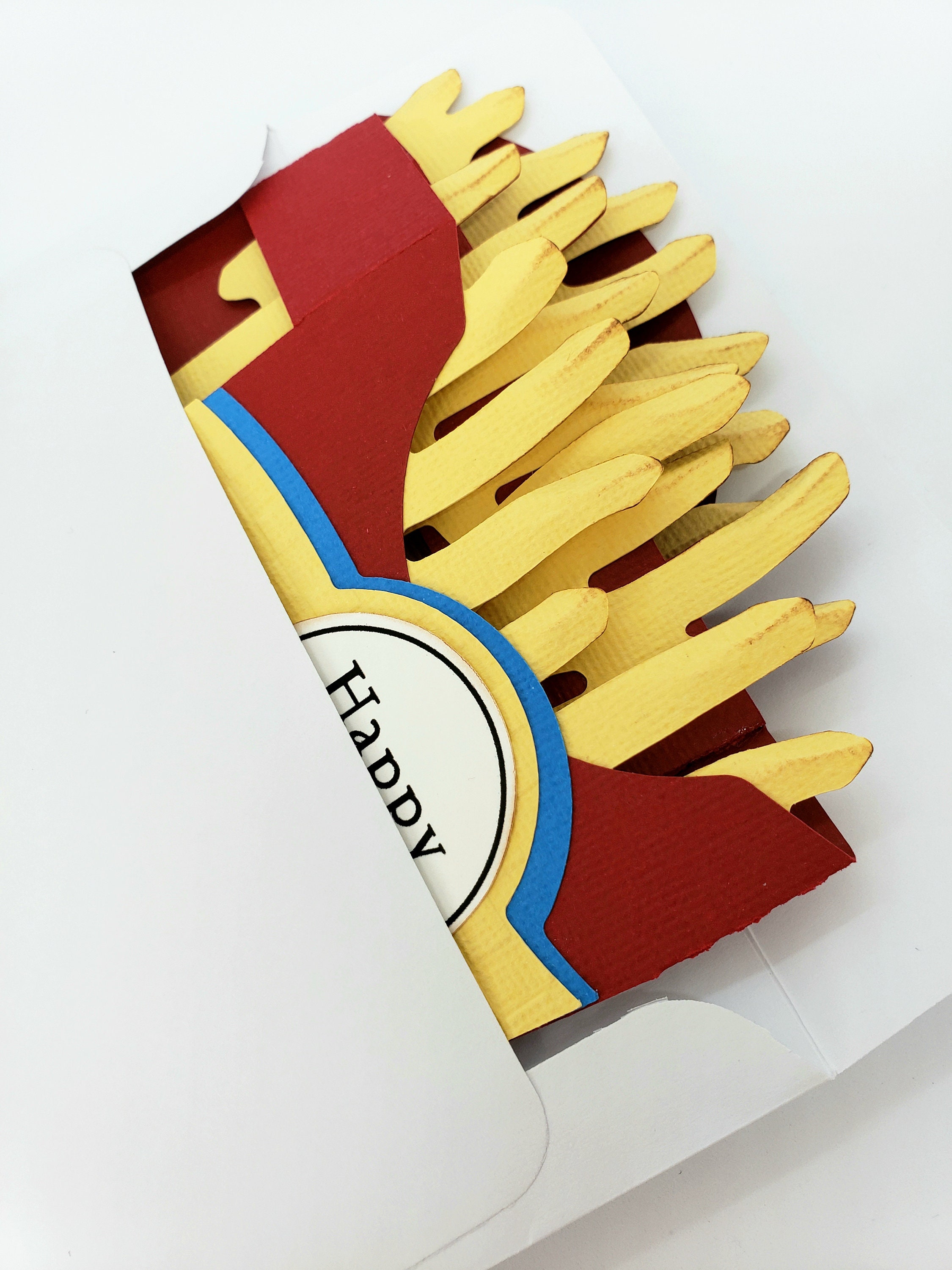 Side of Fries Box Card, French Fry Card, Birthday Card, Thank You Card ...