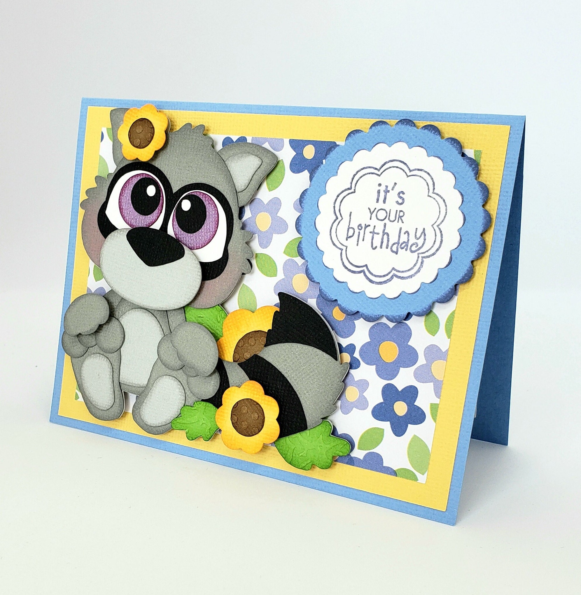 Raccoon Birthday Card - Etsy