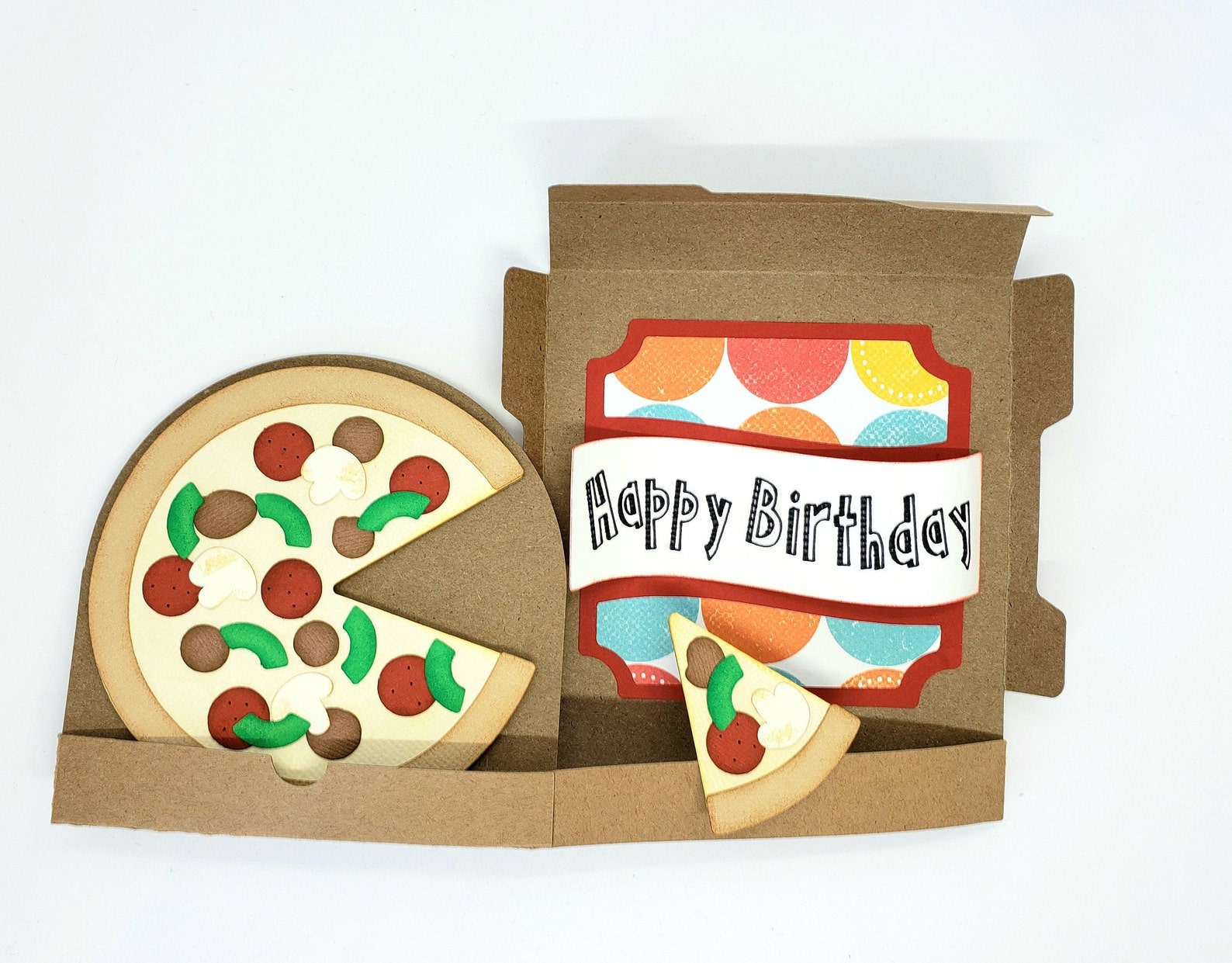 Pizza Box Card Birthday Card Father's Day card thank | Etsy
