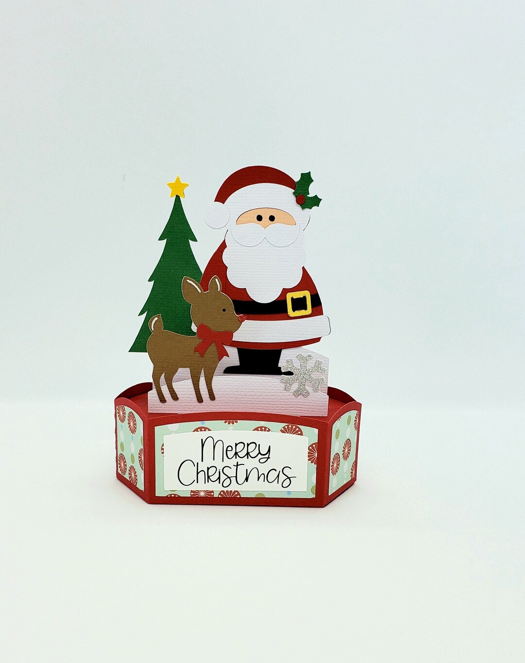 Santa & Reindeer Pop up Card, Interactive Christmas Card - Etsy