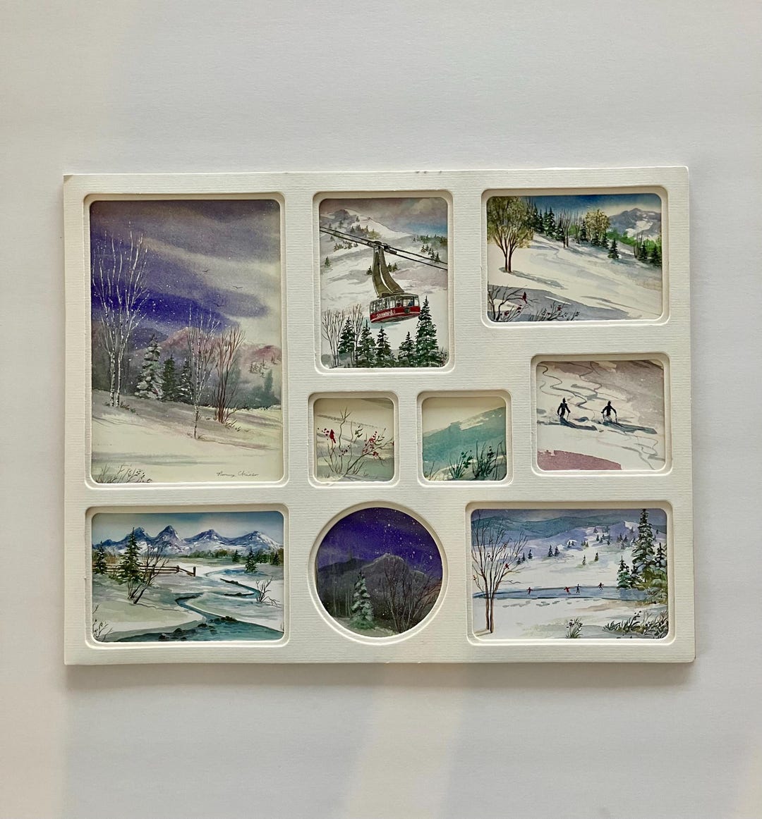 Watercolor Prints “ski Collage” U-frame-it - Etsy