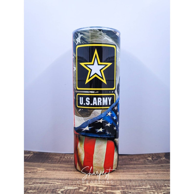 Personalized Army Tumbler | Army Flag Soldier Tumbler | United States ...