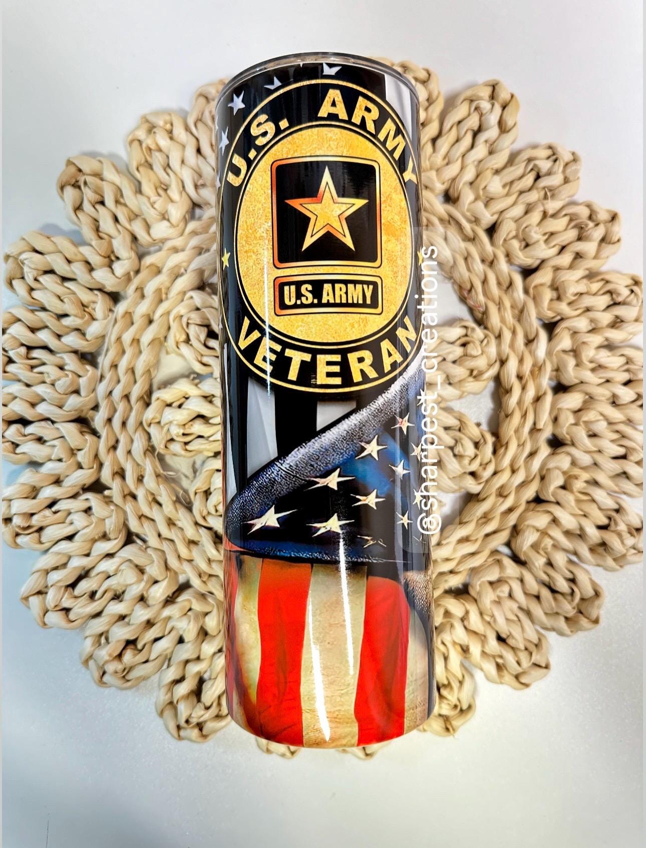 Personalized US Army Veteran Tumbler: 20oz Insulated Stainless Steel ...
