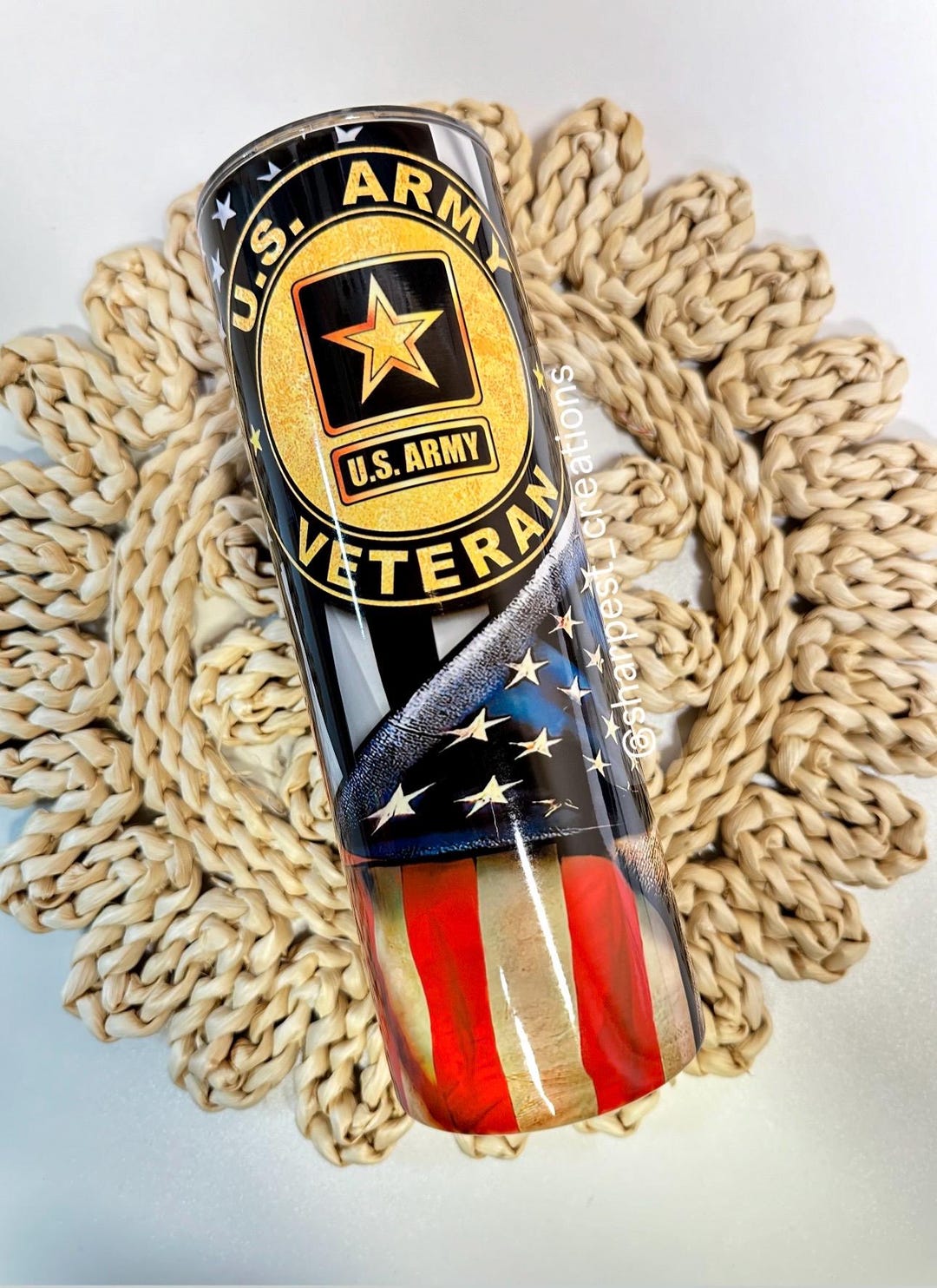 US Army Veteran Tumbler | Army Veteran Gifts | Army Personalized Gift ...