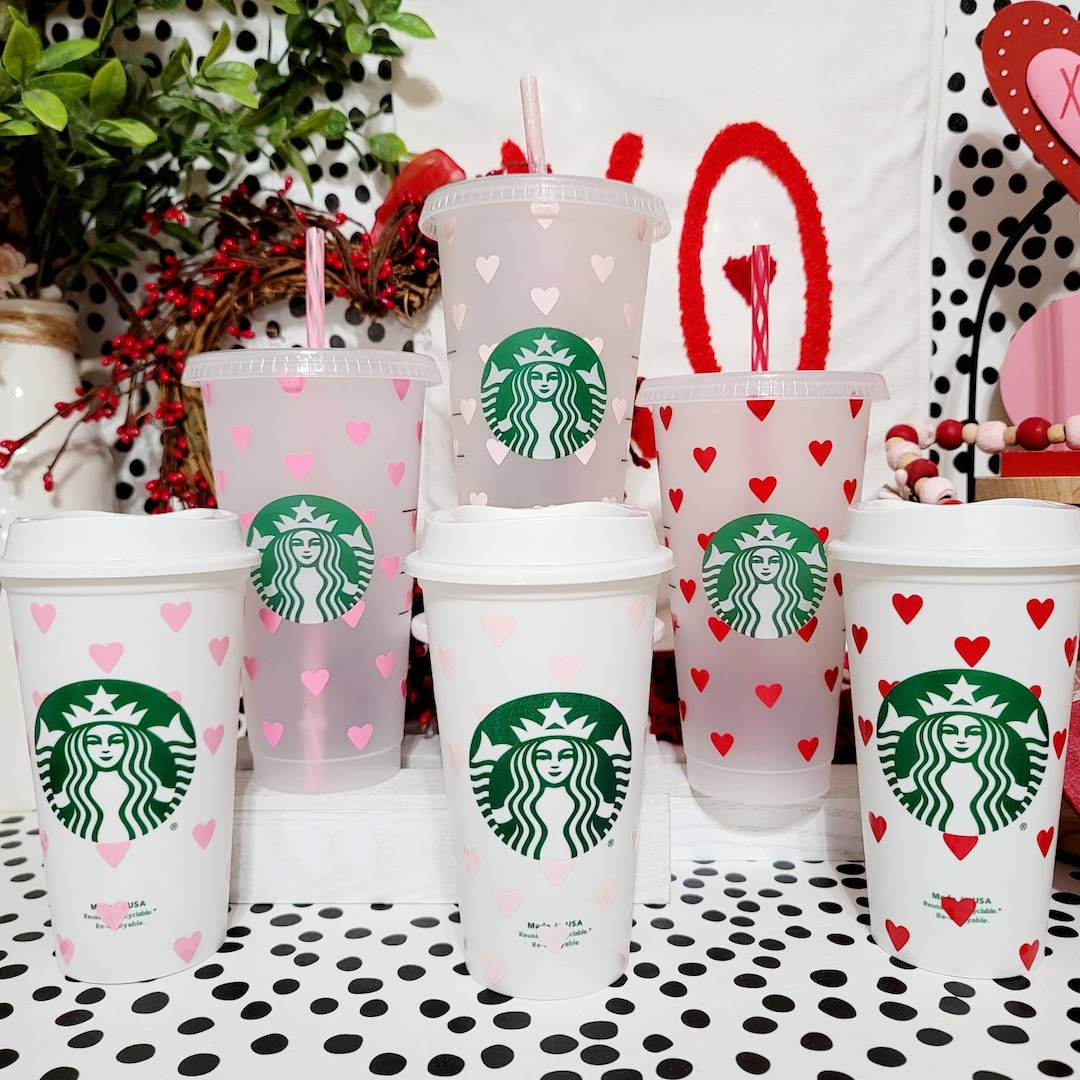 Mini Hearts Wrap | Valentine's Day Cup | Cold Cup | VDAY Cup | Pink ...