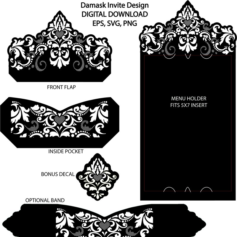 Damask Invitations - Etsy