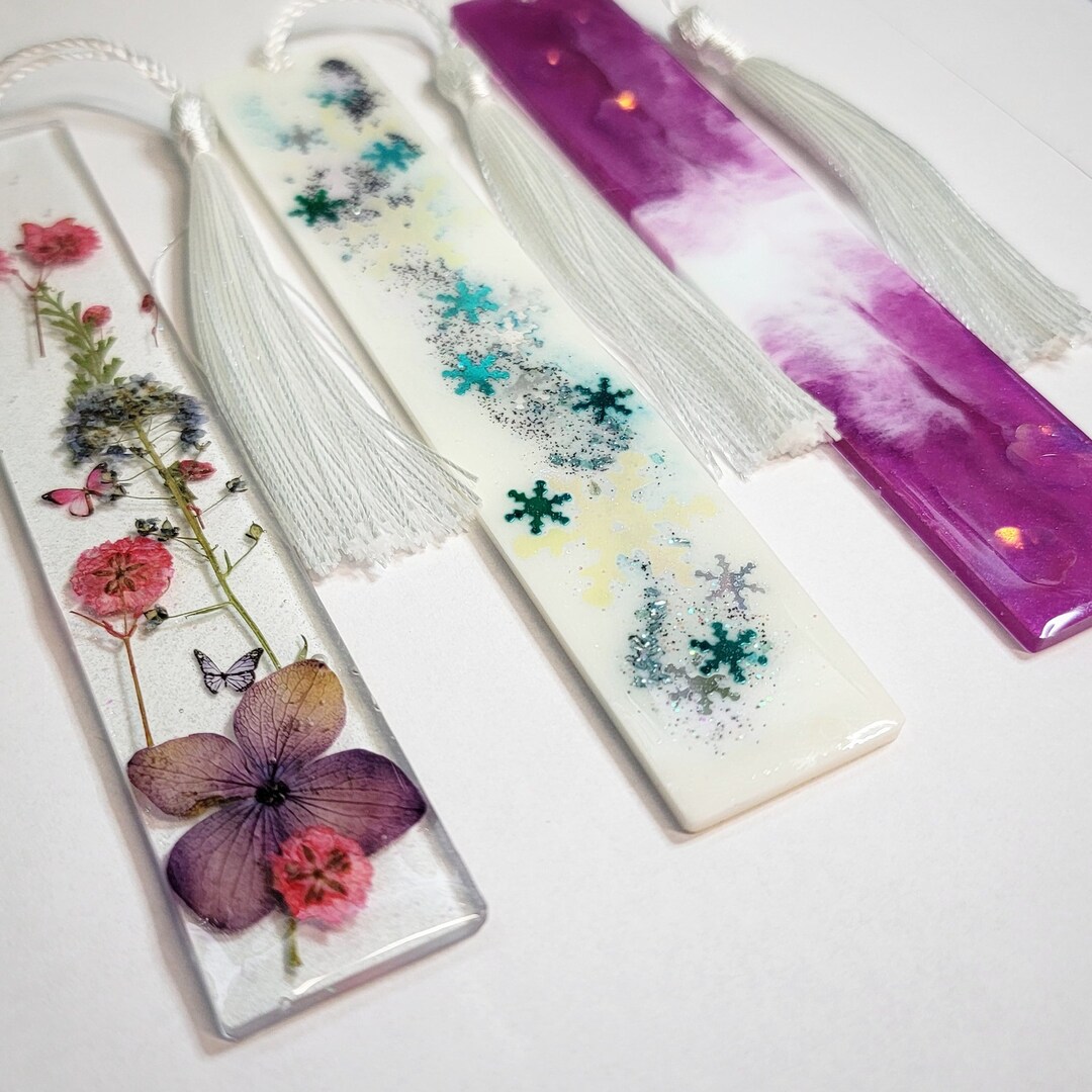 Resin Bookmarks | Flowers | Glitter | Beautiful | Read - Etsy