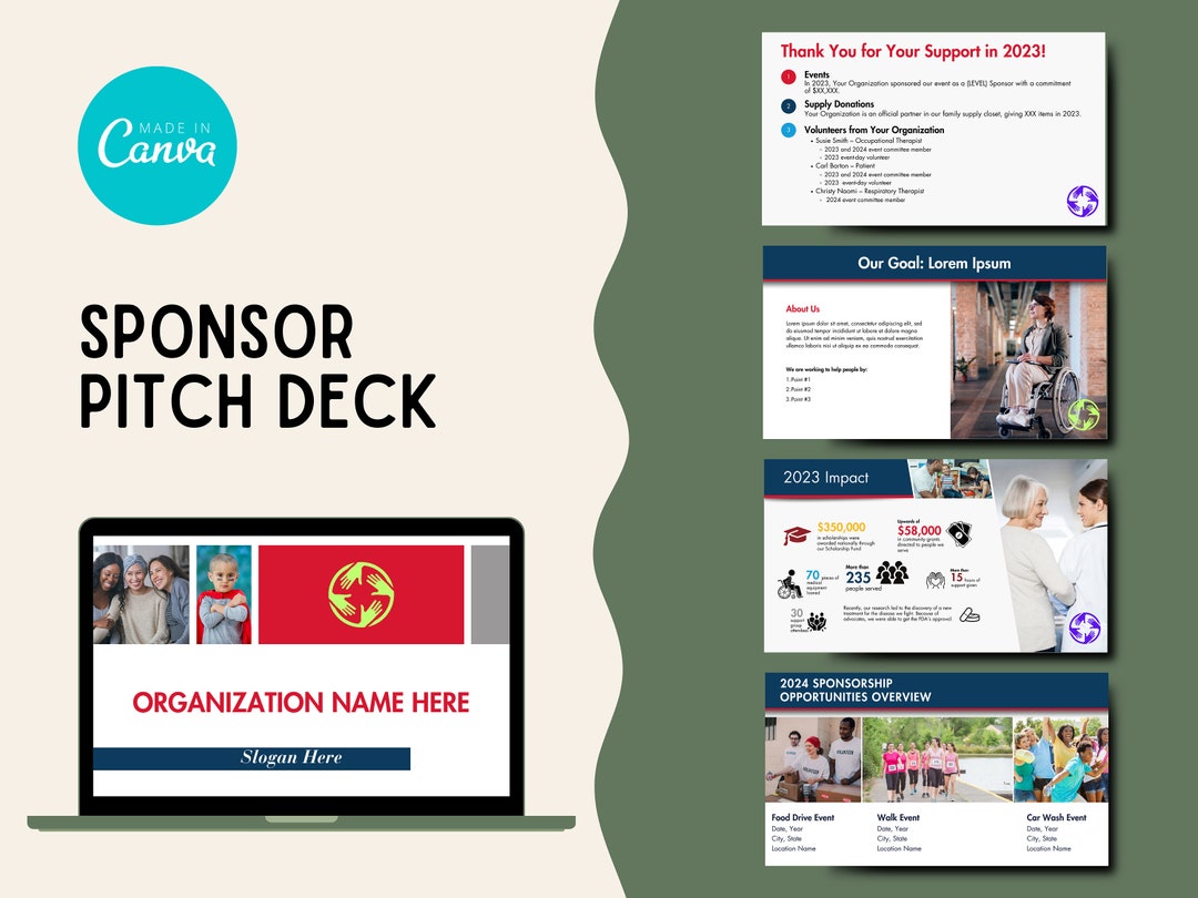 Sponsor Pitch Deck, Impact, Slide, Presentation, Powerpoint, Instant ...
