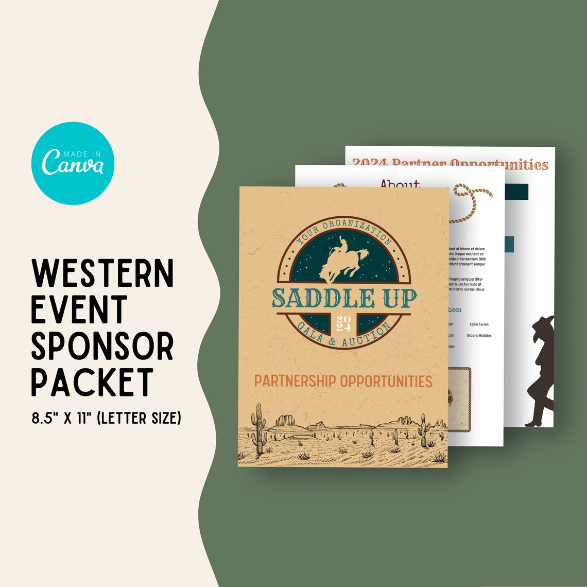Western Rodeo Gala Sponsor Packet, Auction, Wild West, Partnership ...