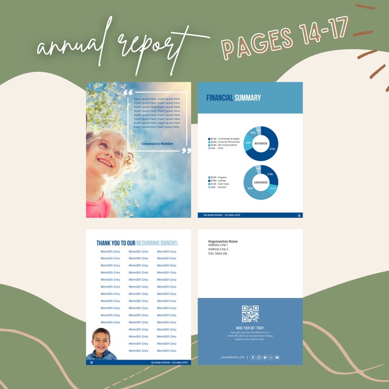 Annual Impact Report, Financial, Instant Download, Digital, Printable ...