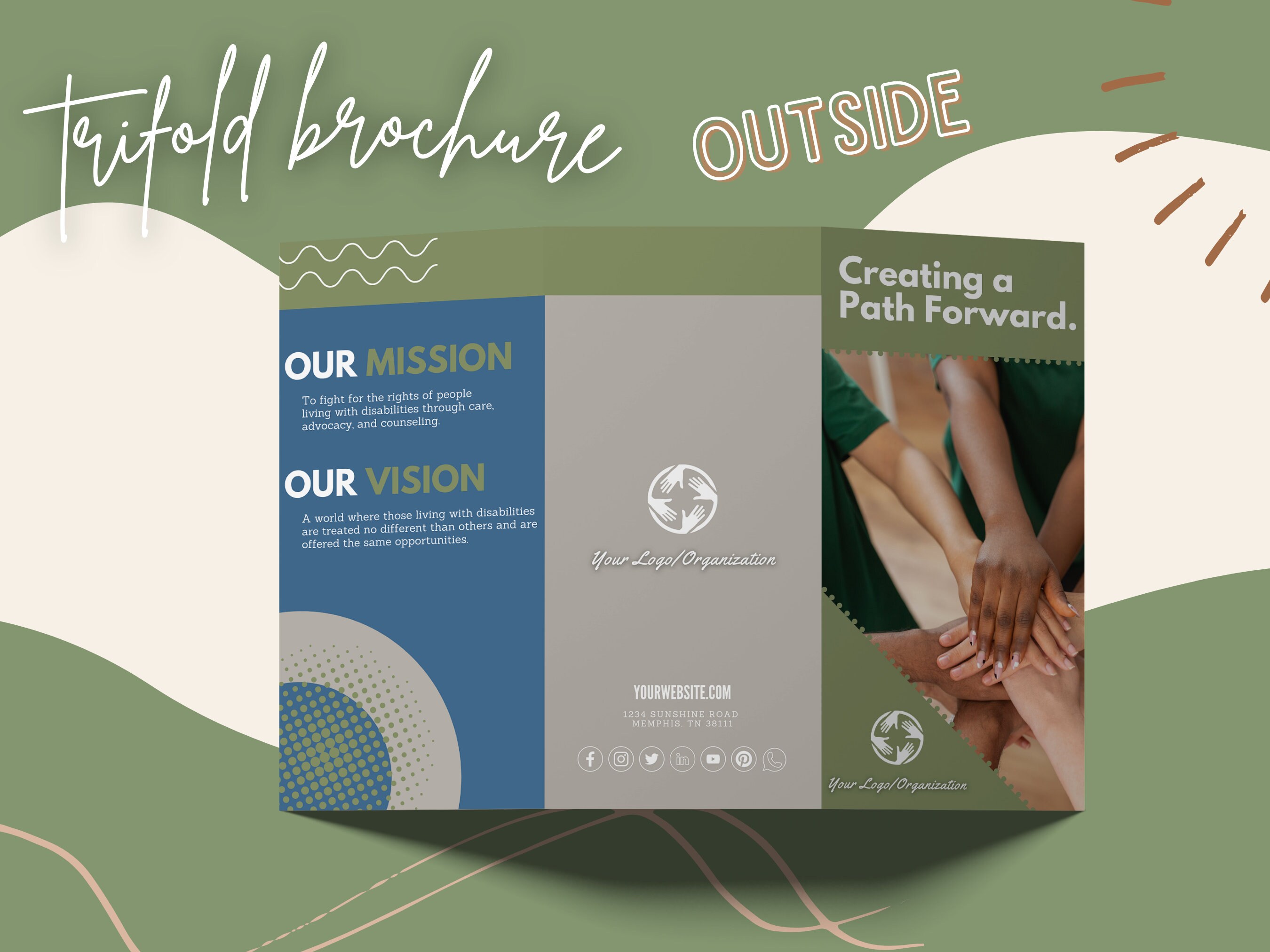 Nonprofit Trifold Brochure, Impact, Report, Instant Download, Digital ...