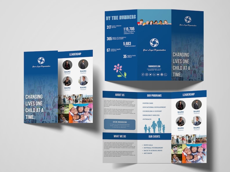 Nonprofit Trifold Brochure, Impact, Report, Instant Download, Digital, Printable, Editable ...