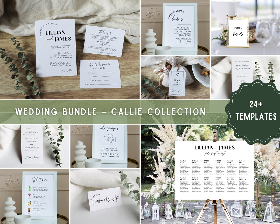 CALLIE Collection Minimalist Wedding Bundle Wedding - Etsy