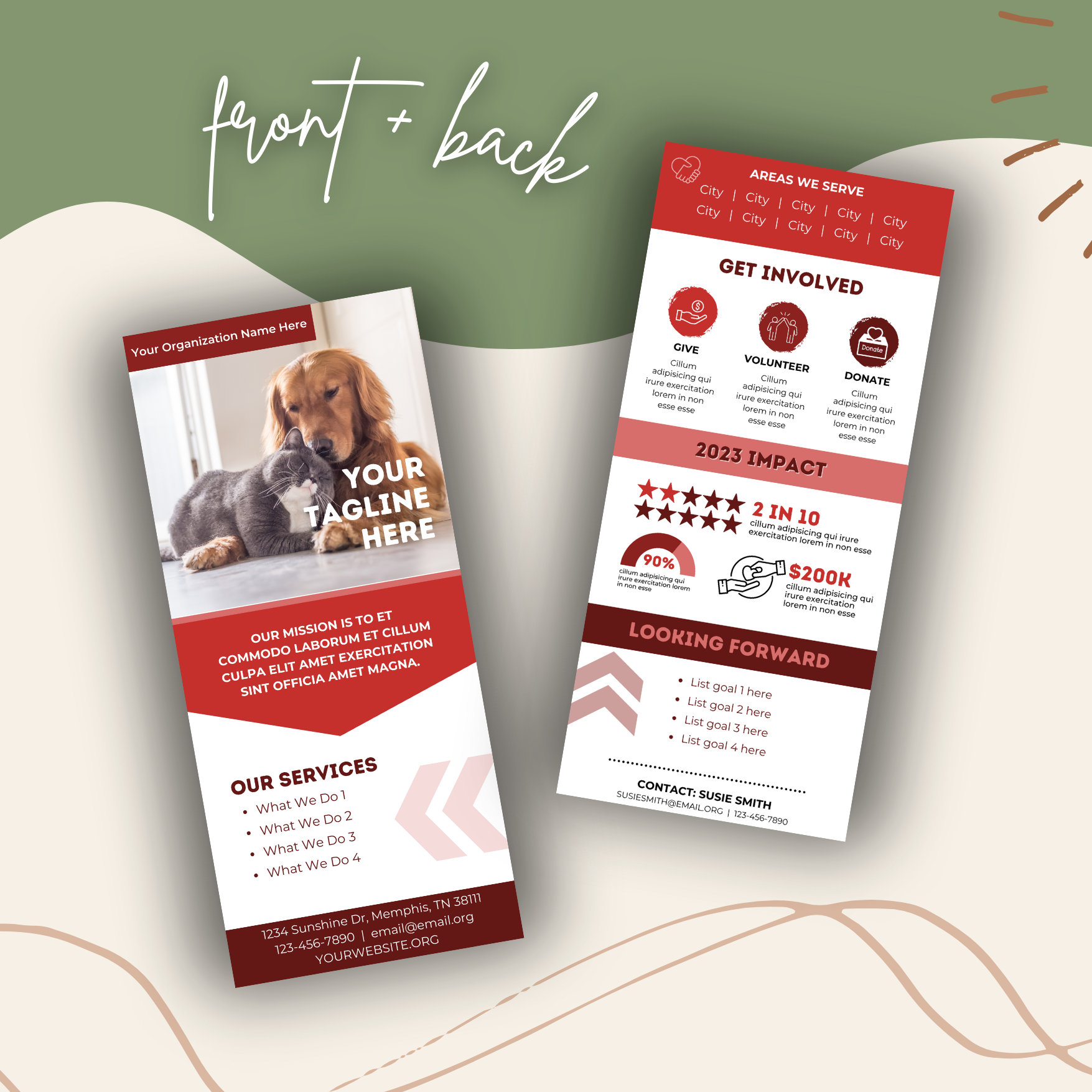 Nonprofit Rack Card, Impact, Charity, Community, Brochure, Handout ...