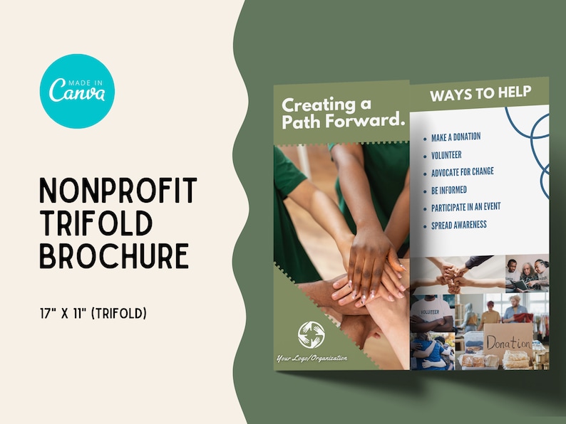 Nonprofit Trifold Brochure, Impact, Report, Instant Download, Digital ...