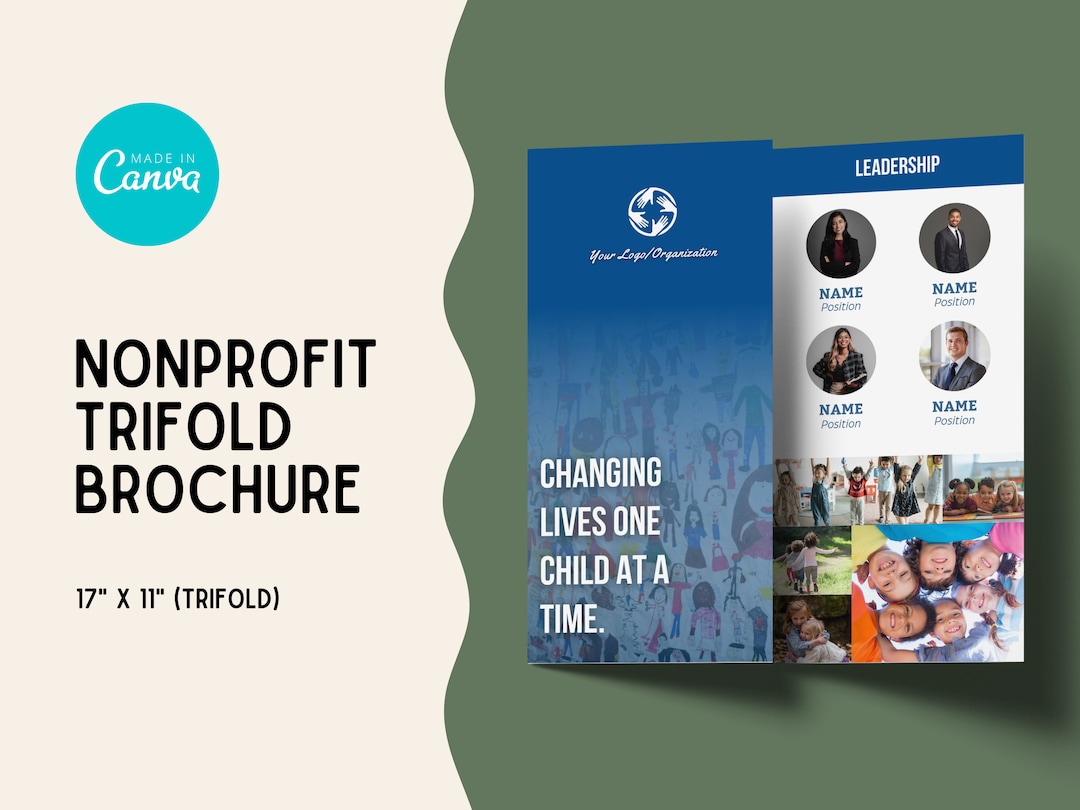 Nonprofit Trifold Brochure, Impact, Report, Instant Download, Digital ...