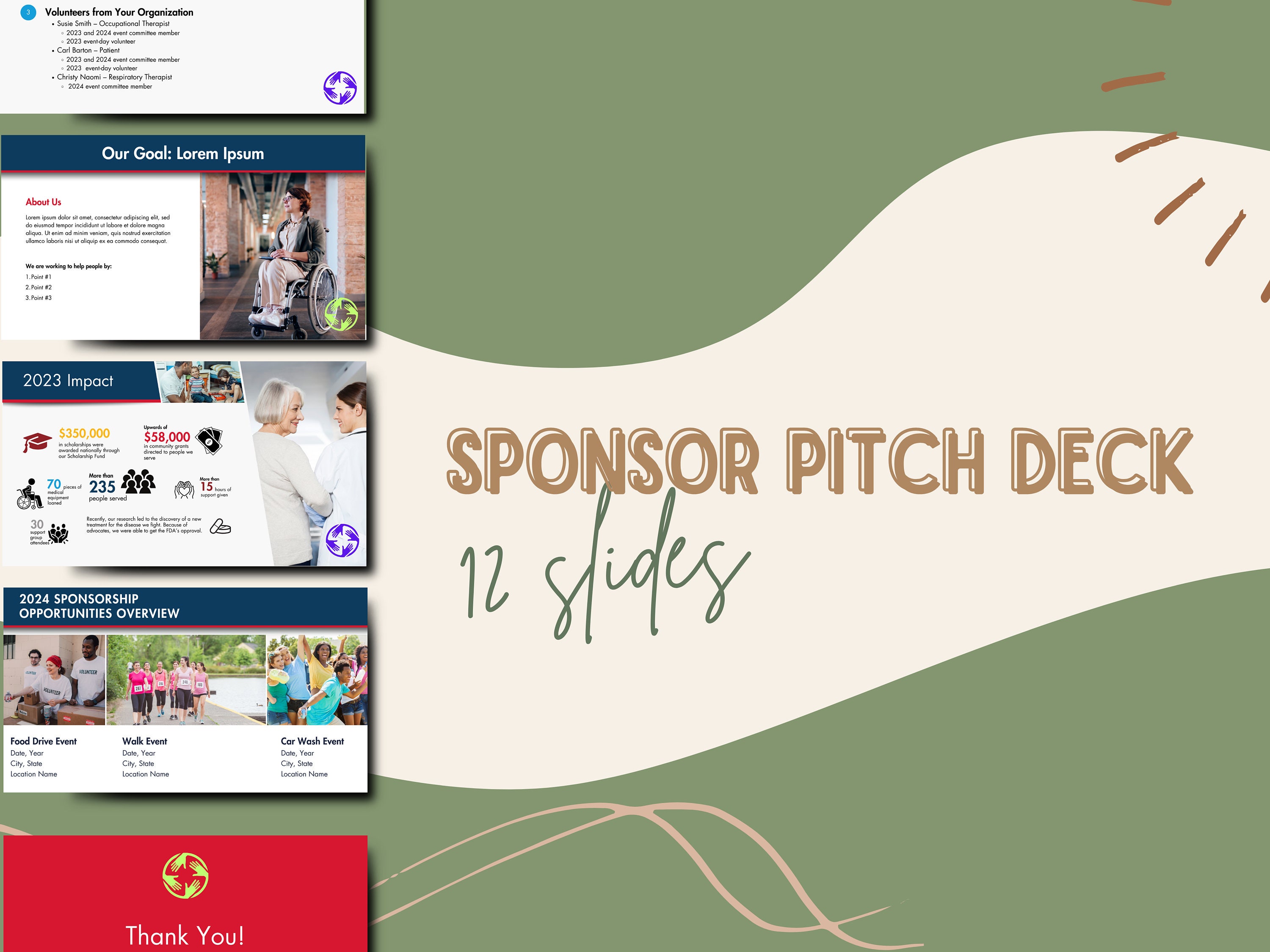 Sponsor Pitch Deck, Impact, Slide, Presentation, Powerpoint, Instant ...
