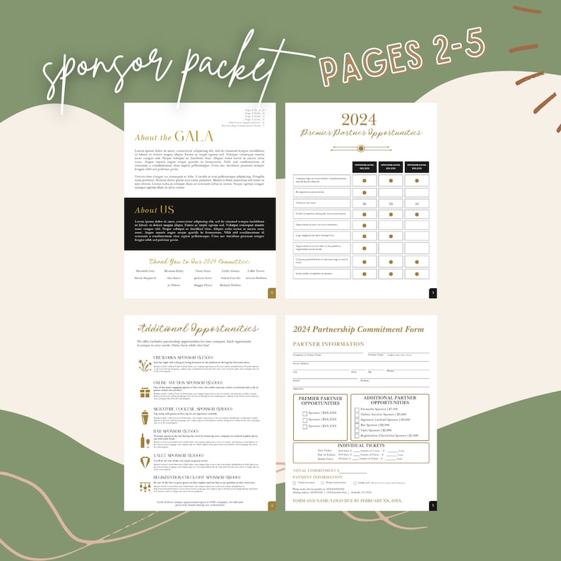 White Gala Sponsor Packet, Partnership, Corporate, Event, Ball ...