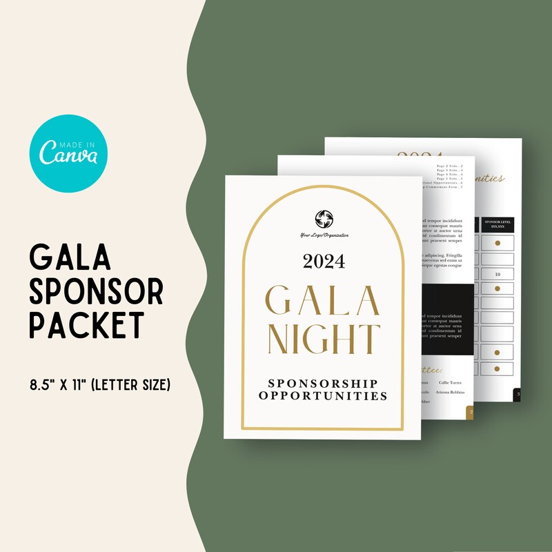 Gala Program Template - Etsy