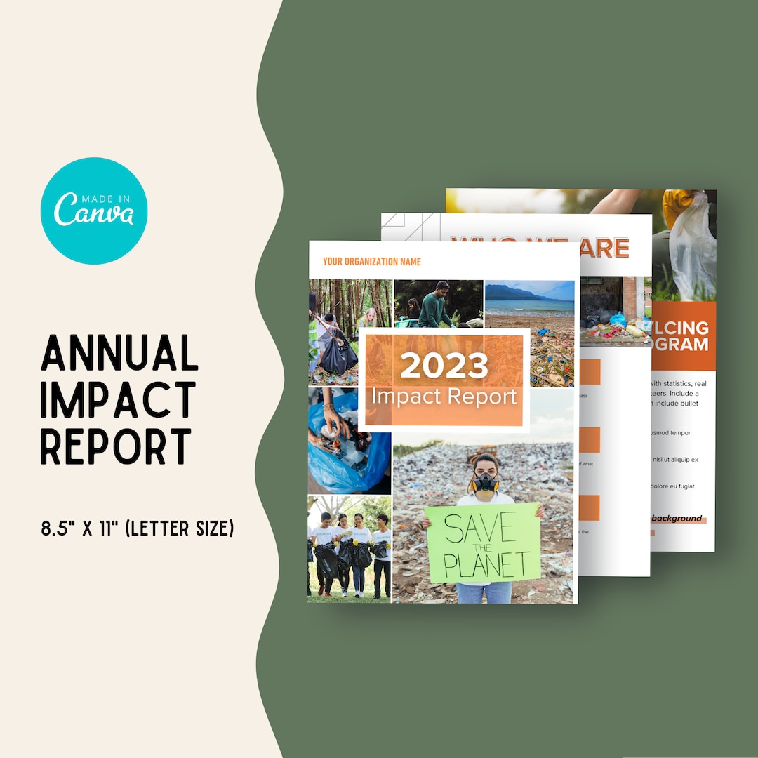 Annual Impact Report, Impact, Financial, Instant Download, Digital ...