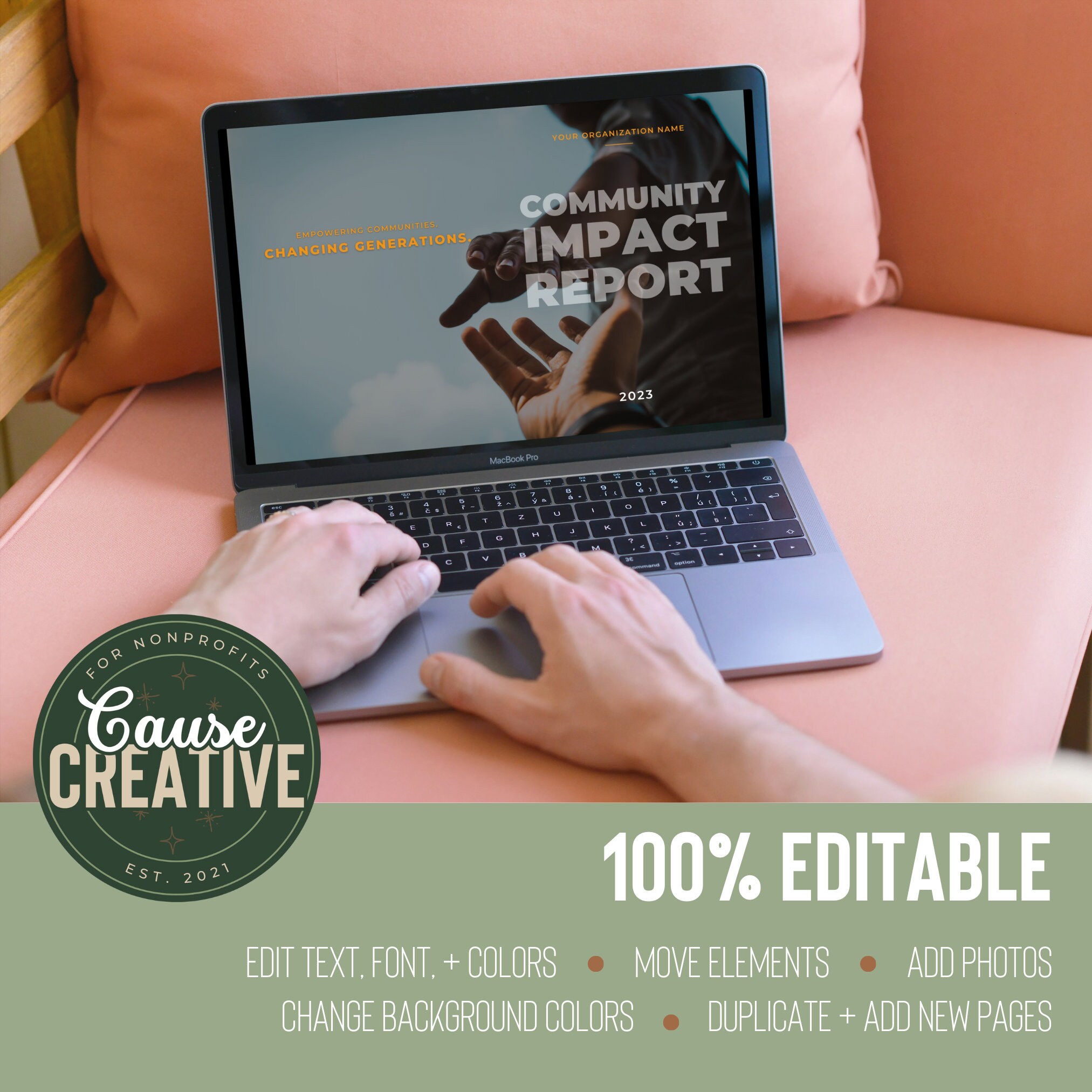 Nonprofit Trifold Brochure, Impact, Report, Instant Download, Digital, Printable, Editable ...