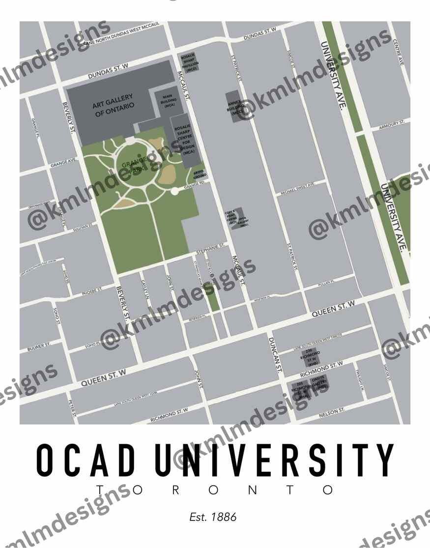 Polaroid Style Campus Map PDF OCAD UNIVERSITY - Etsy