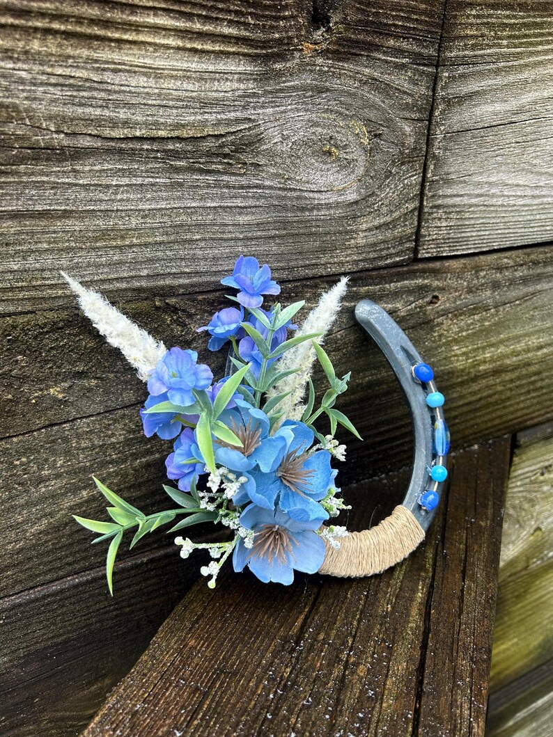 Spring Blues Decorated Horseshoe - Etsy