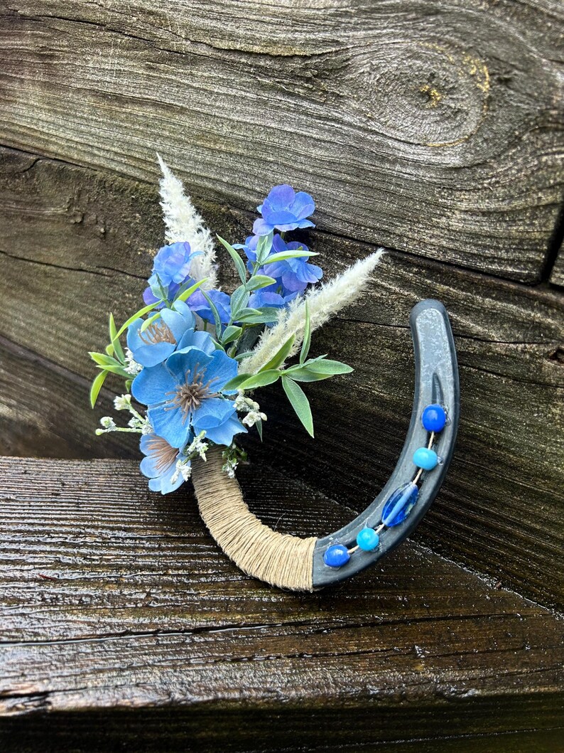Spring Blues Decorated Horseshoe - Etsy