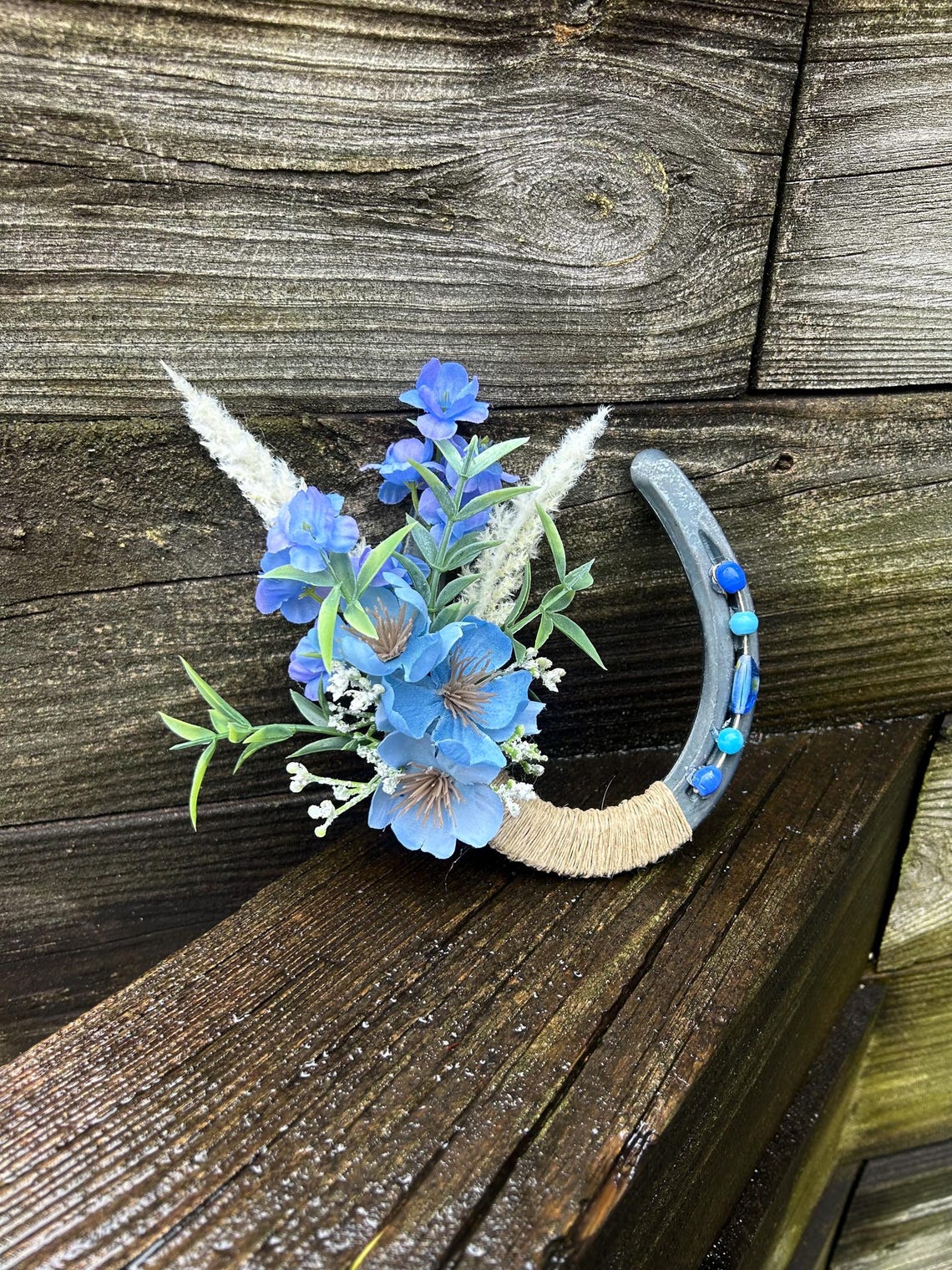 Spring Blues Decorated Horseshoe - Etsy