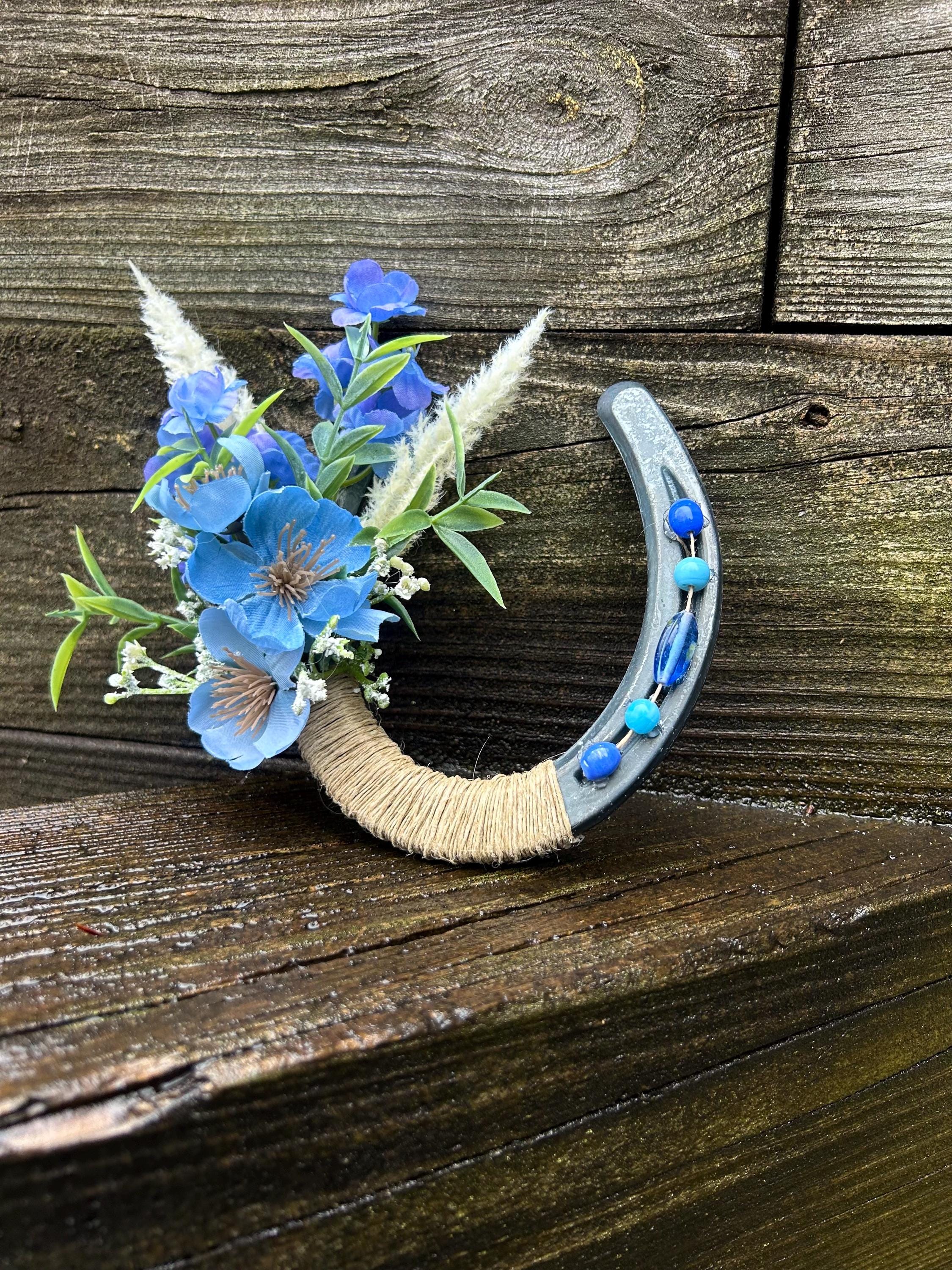 Spring Blues Decorated Horseshoe - Etsy