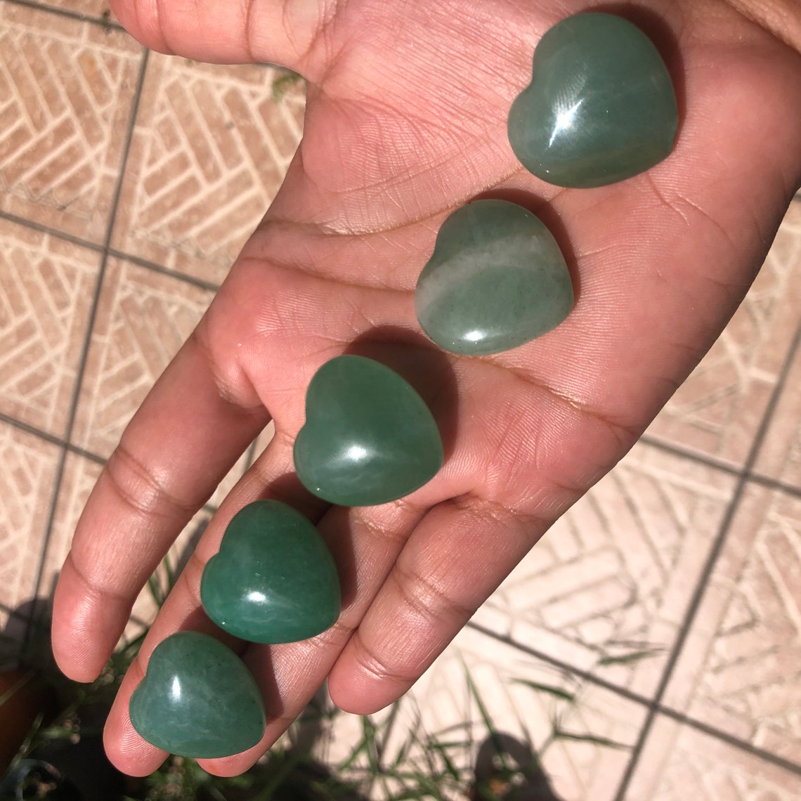 Small Green Aventurine Hearts Heart Chakra Healing Money - Etsy