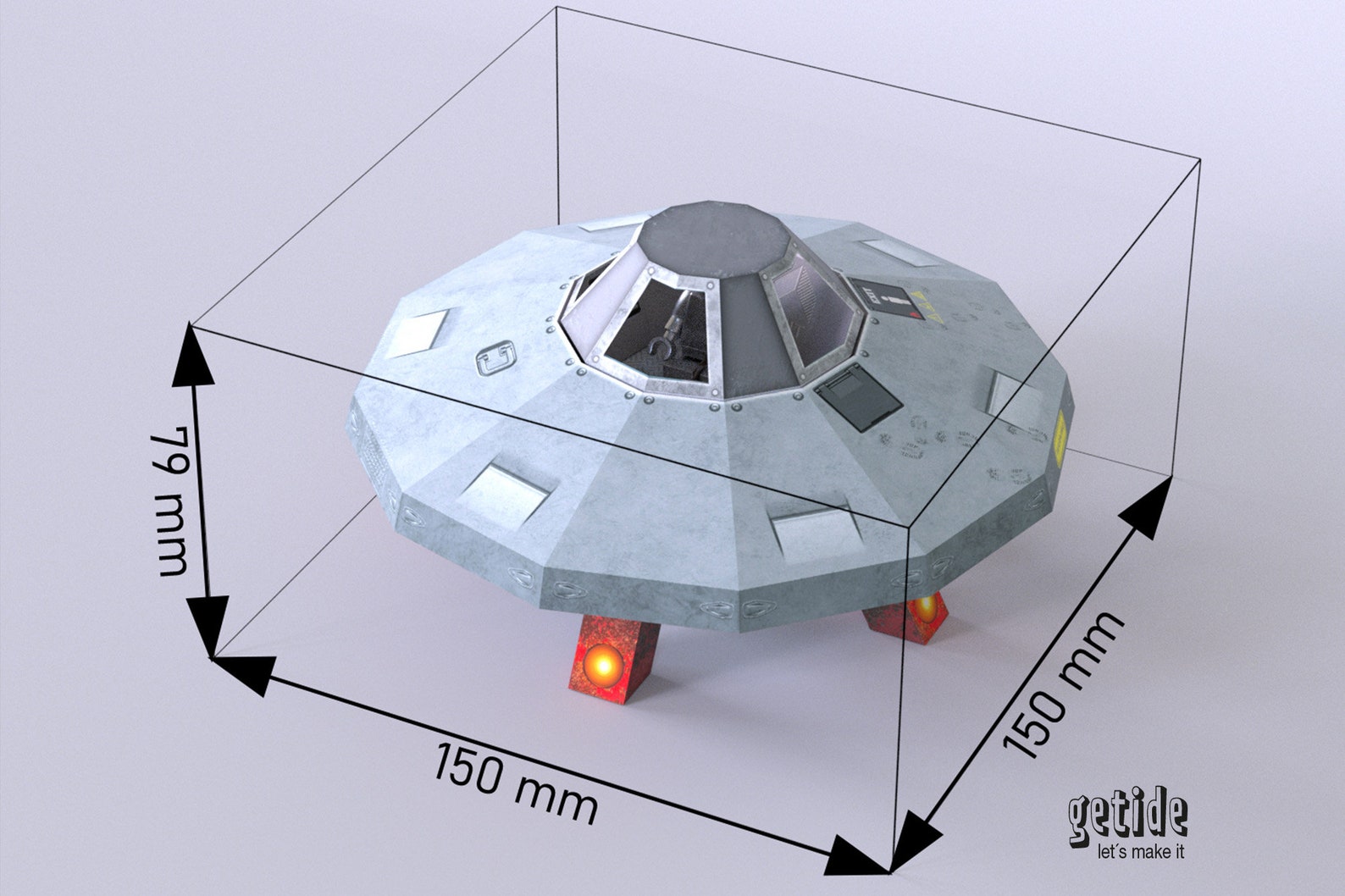 3D UFO DIY Paper Art Toy DIY Pepakura Decoration PDF Template - Etsy