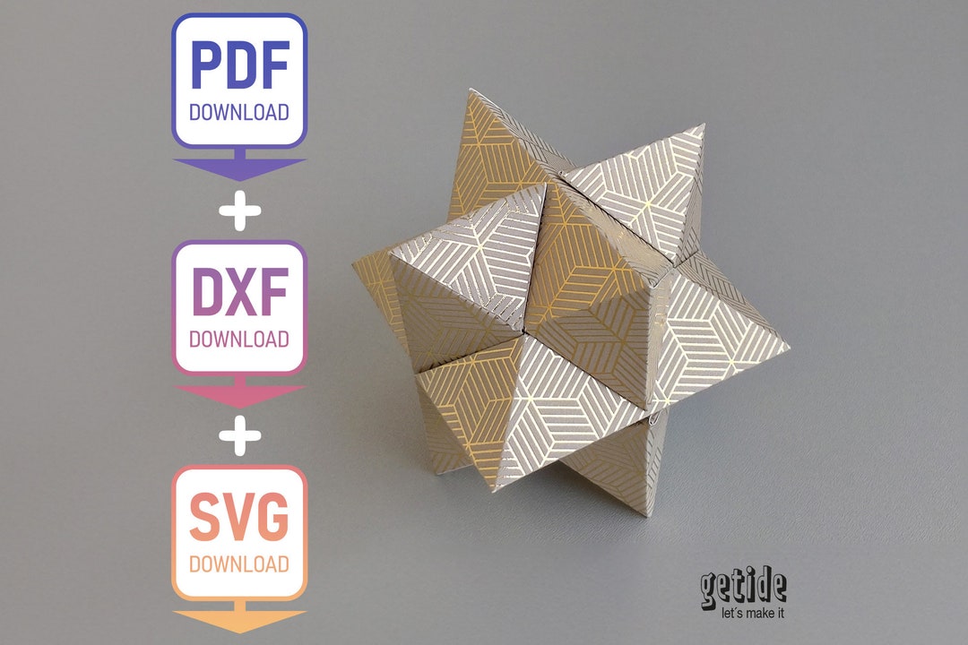 3D Star Puzzle, DIY, Paper Art, Do It Yourself, Pepakura, Decoration ...