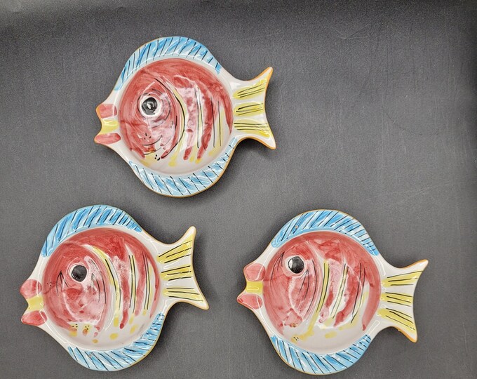Solimene Vietri Italian Pottery Fish Shaped Ramekin Bowls ~set of 3 - Etsy