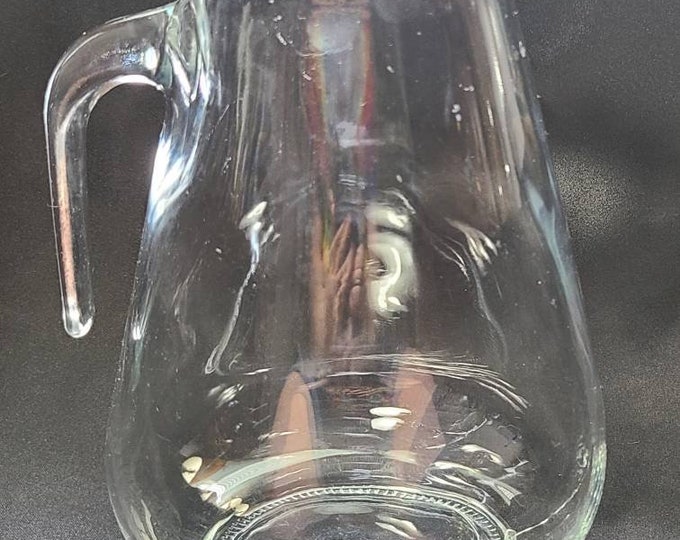 Large Clear Italian Glass Bistro Pitcher - Etsy