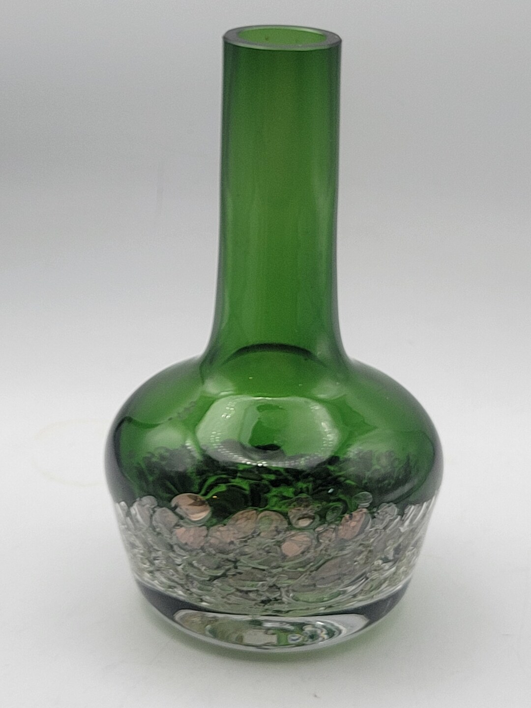 Gral Green Glass Vase W/controlled Bubbles - Etsy