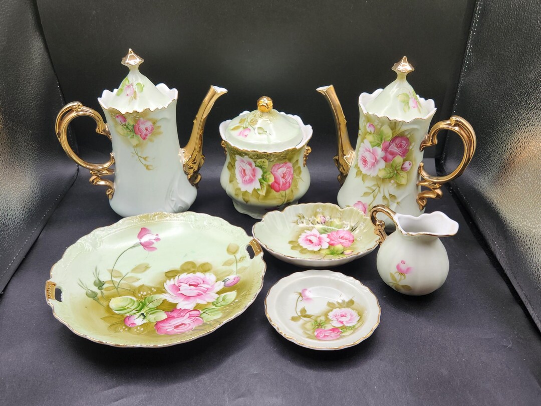 Lefton Porcelain Pink Rose Tea Lot - Etsy