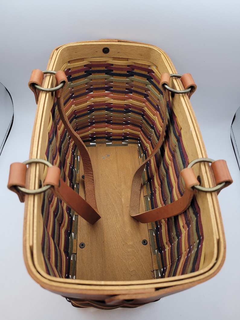 Longaberger Tote Basket W/leather Carrying Straps extremely - Etsy