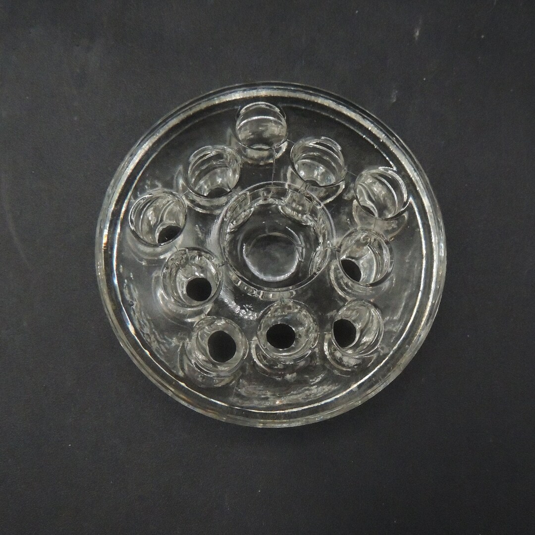 Clear Glass 10 Hole Flower Frog - Etsy
