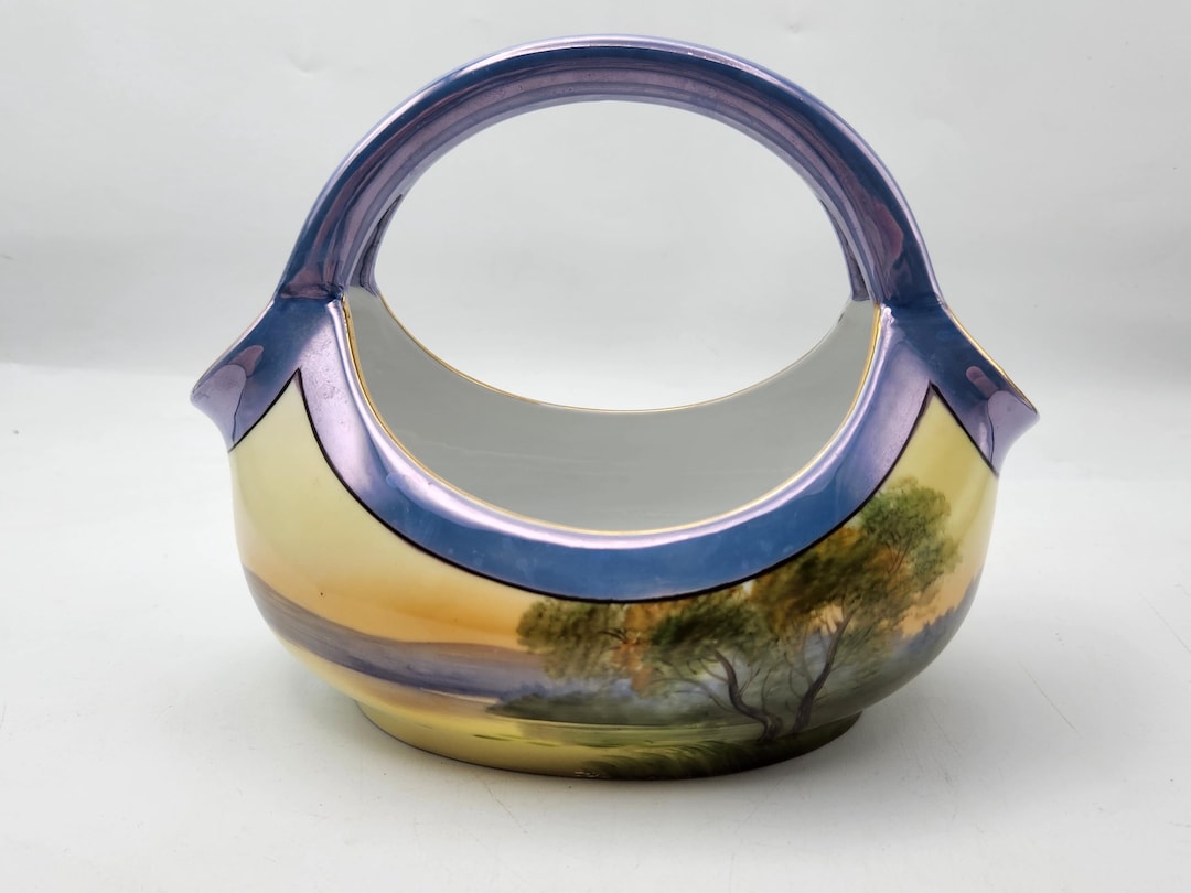 Early Noritake Porcelain Lusterware Basket - Etsy