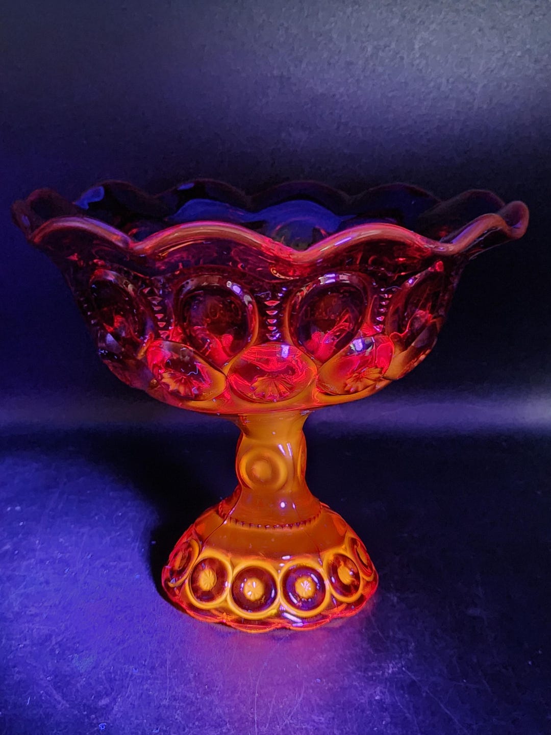 LE Smith Amberina Moon and Stars Compote - Etsy