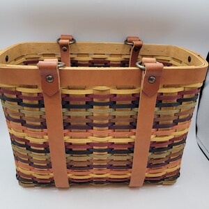 Longaberger Tote Basket W/leather Carrying Straps extremely - Etsy