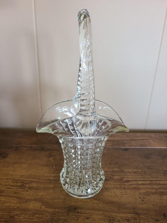 Imperial Glass Monticello Crystal Waffle Block Bridal Basket - Etsy
