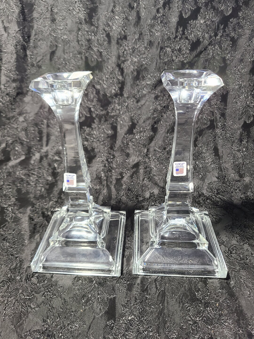 Towle Crystal Candlestick Holders in Box - Etsy
