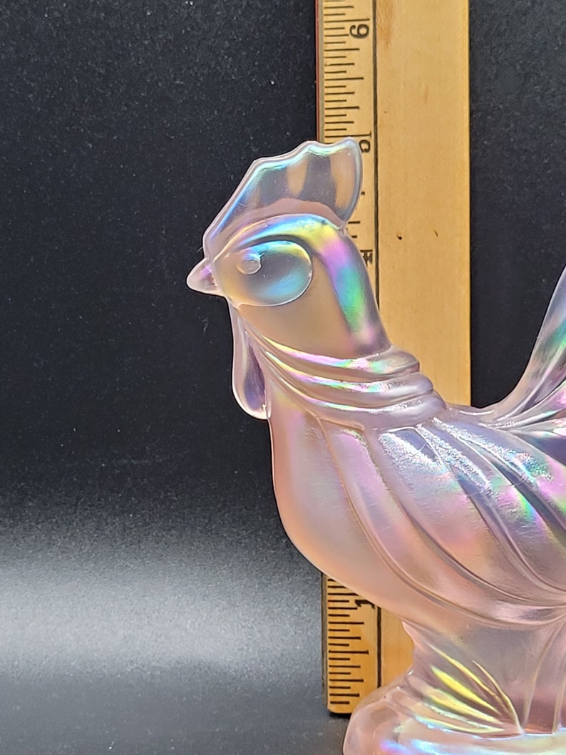 Fenton Pink Satin Carnival Glass Rooster Figurine - Etsy