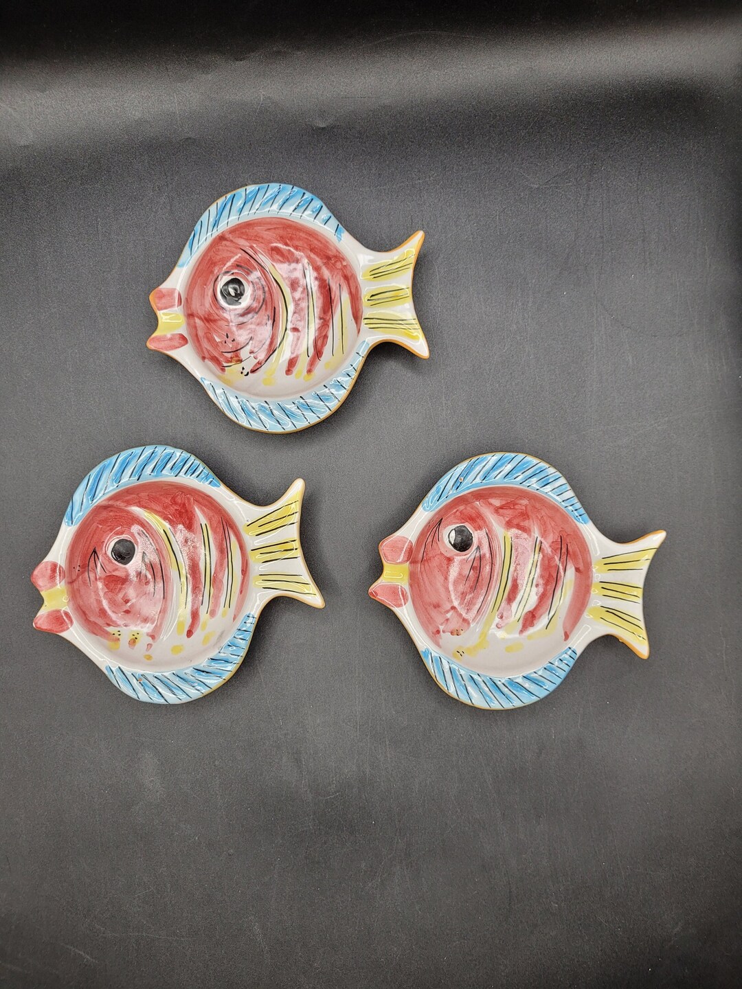 Solimene Vietri Italian Pottery Fish Shaped Ramekin Bowls set of 3 - Etsy